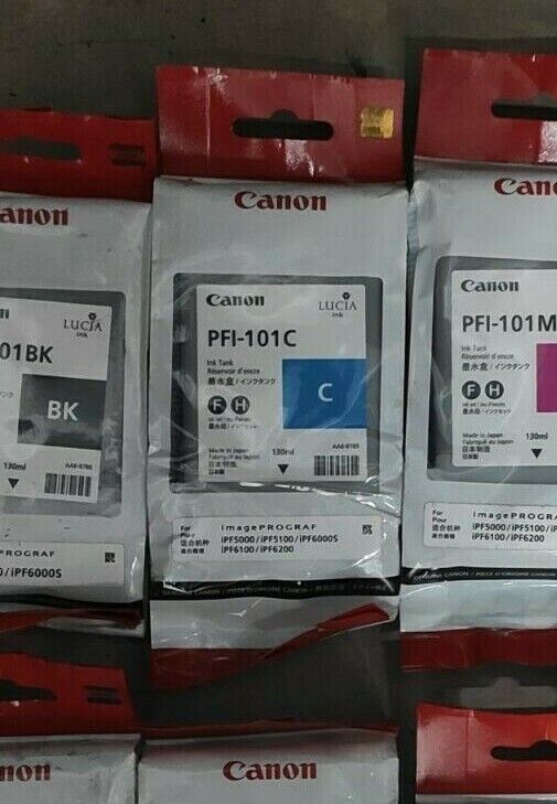 Genuine lot of Canon PFI-101 Ink Cartridges - FREE UK DELIVERY - VAT i
