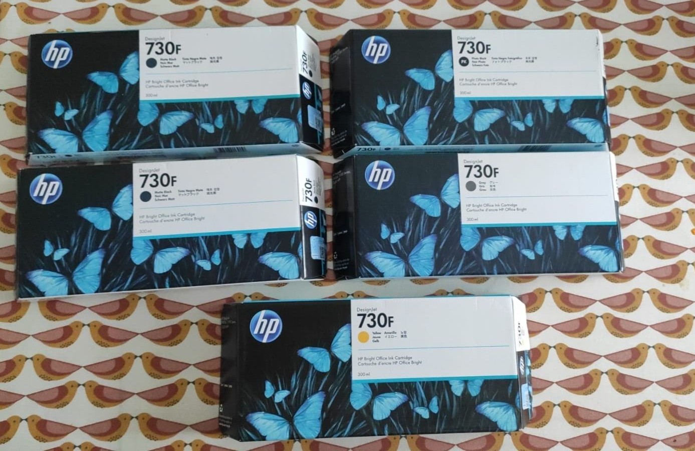 5x Genuine HP 730F ink cartridges (300ml) - DESIGNJET T1600 T1700 T260